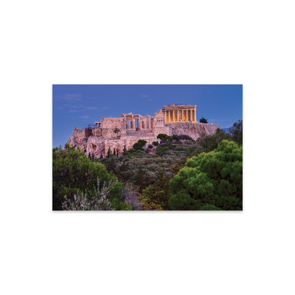 Latitude Run® Blue Hour Of Acropolis Of Athens On Plastic/Acrylic by Zoe Schumacher Print | Wayfair